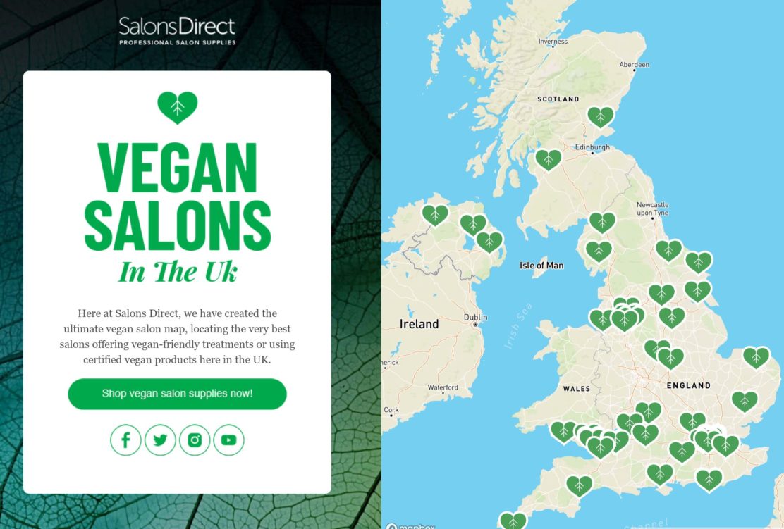 Unique Vegan Salon Map Of The UK - Hairdressing.co.uk
